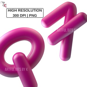 Bubble Puff Alphabet Letters, 3D Inflated Doodle Letters, PNG Bundle ...