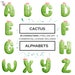 Cactus Alphabets Clipart, Cactus Alphabet, Succulent Font, Succulent ...