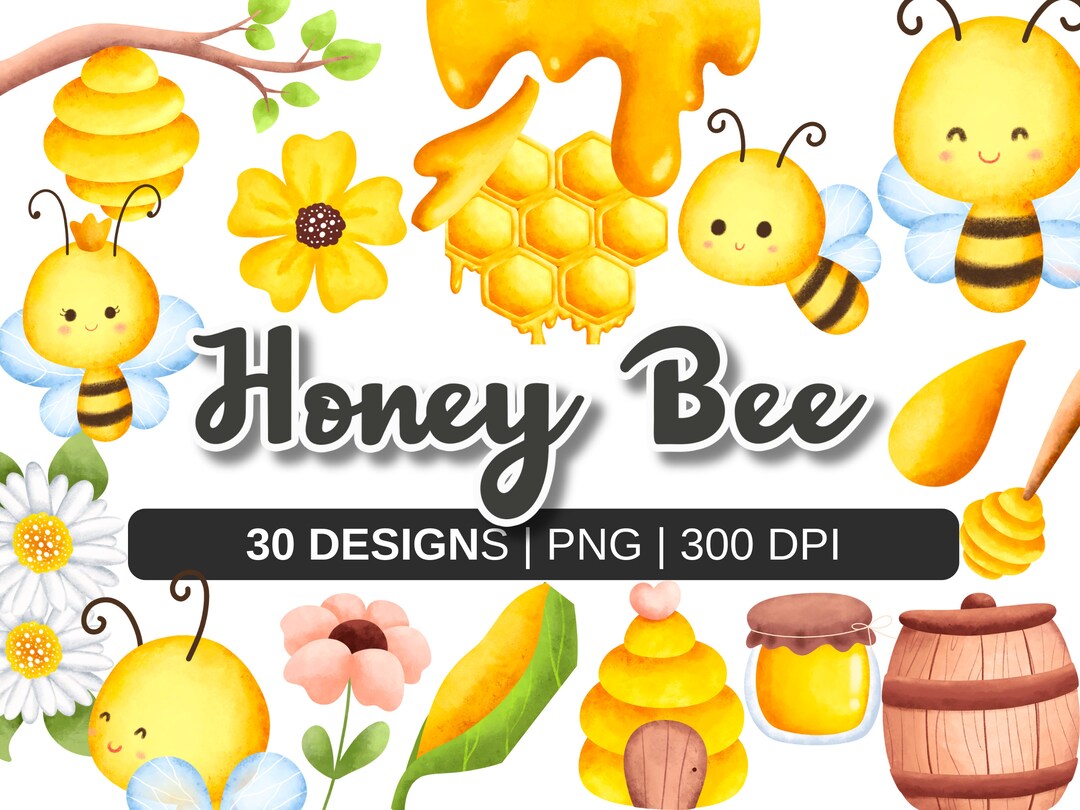 30 PNG Honey Bee Cute Clipart Honey Bee Honey Bee Clip Art Honey Bee ...