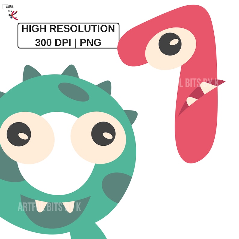 36 PNG Monster Alphabet Numbers Clipart, Monster PNG, Monster Letters ...