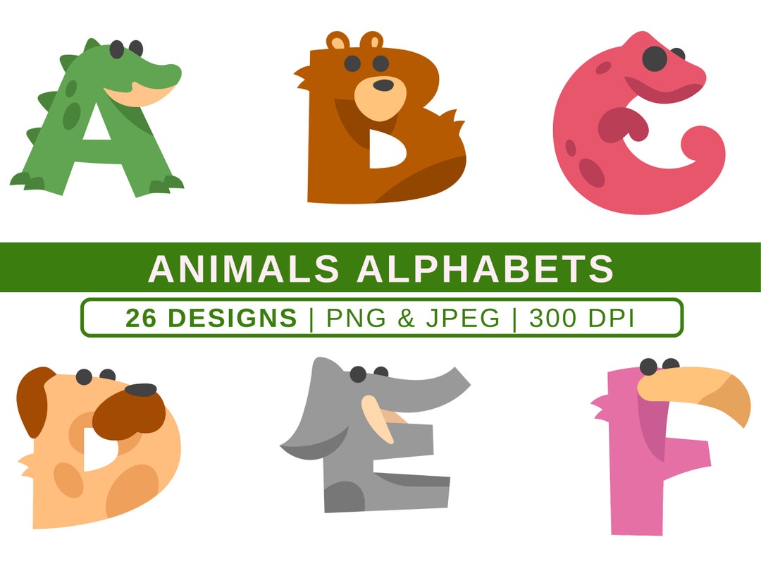 Cute Animals Alphabets and Numbers Clipart Set Animals - Etsy