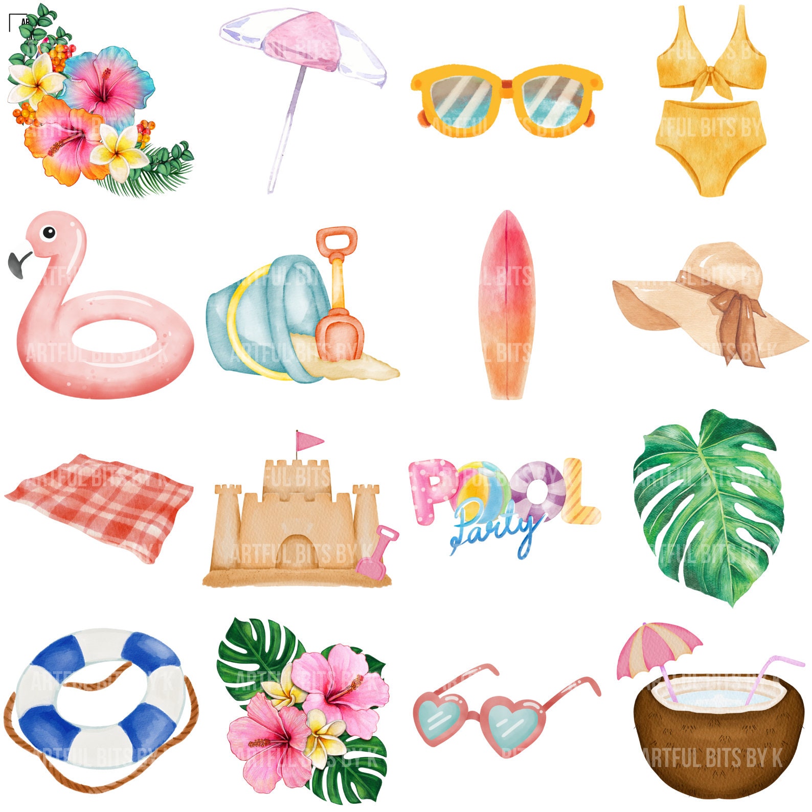40 PNG Summer Party Clipart, Tropical Party, Pool Party Clipart, Beach ...