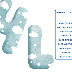 Blue Sky Alphabet and Numbers, Cloud Alphabet Numbers, Angel Alphabet ...
