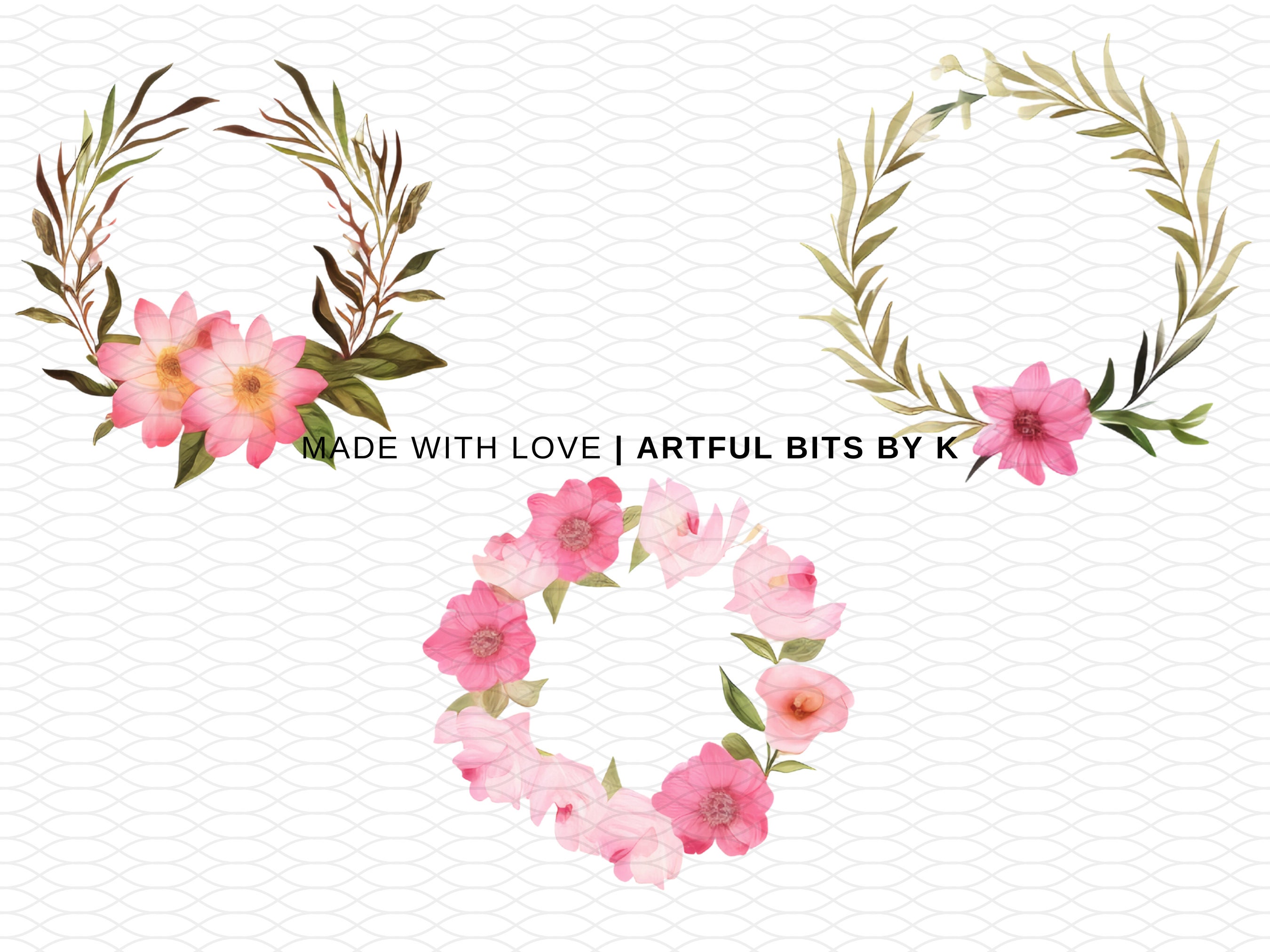 18 PNG Pink Floral Wreath Frame Clip Art Floral Frame Floral - Etsy