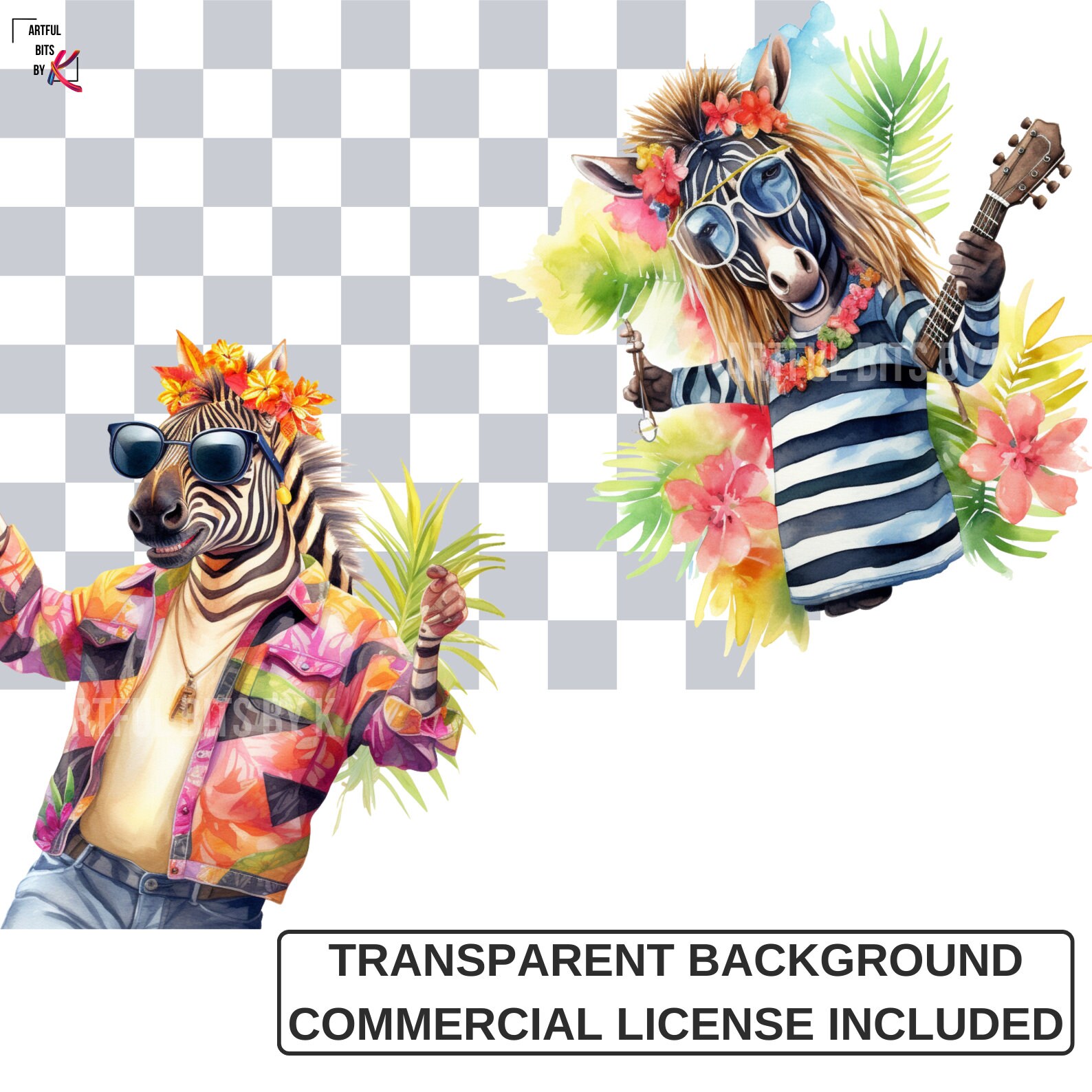 8 PNG Watercolor Zebra Party Bundle Clipart Birthday Party - Etsy