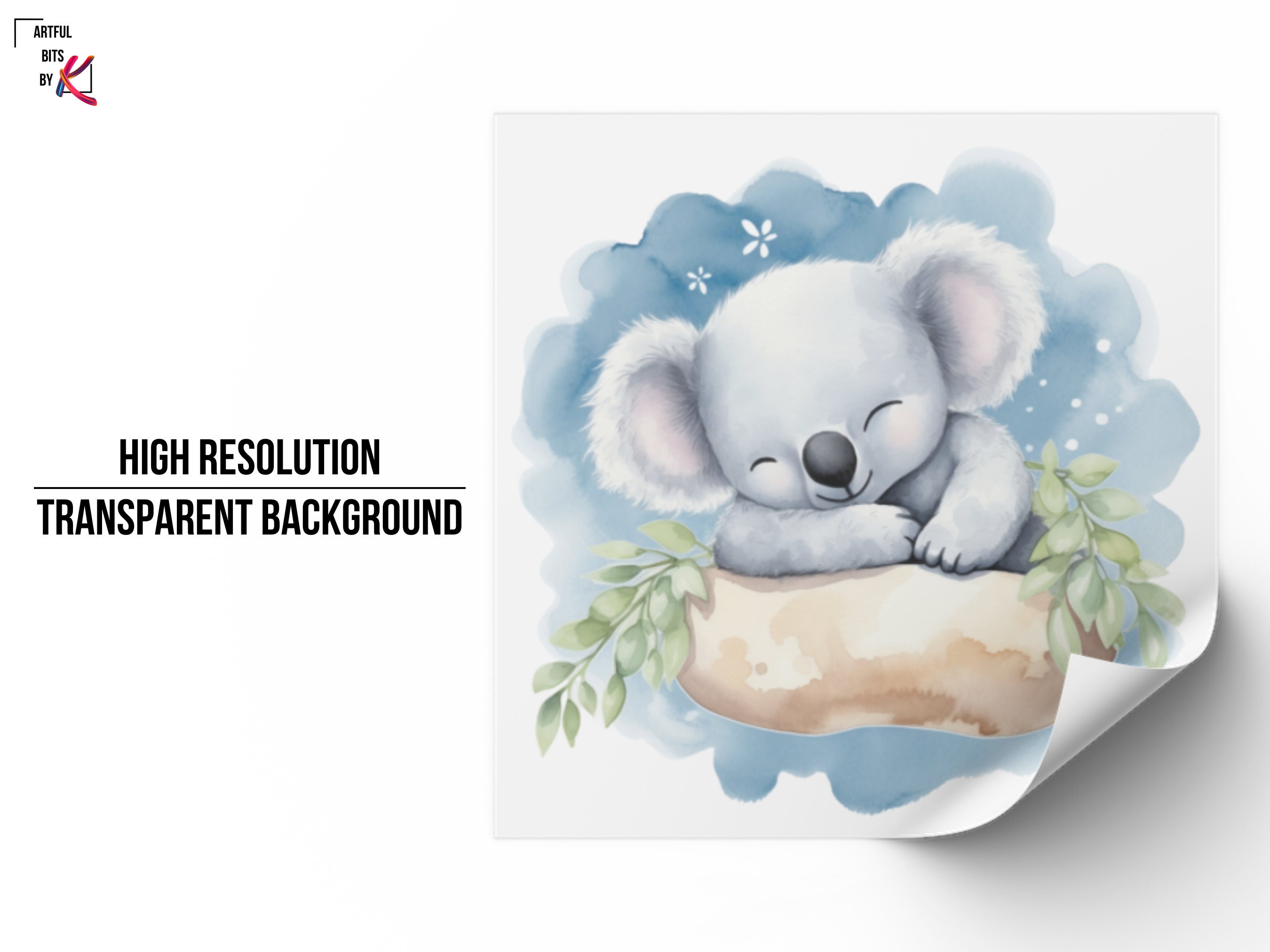 Watercolor Koala Clipart Dreamy Sleepy Cute Koala Baby - Etsy