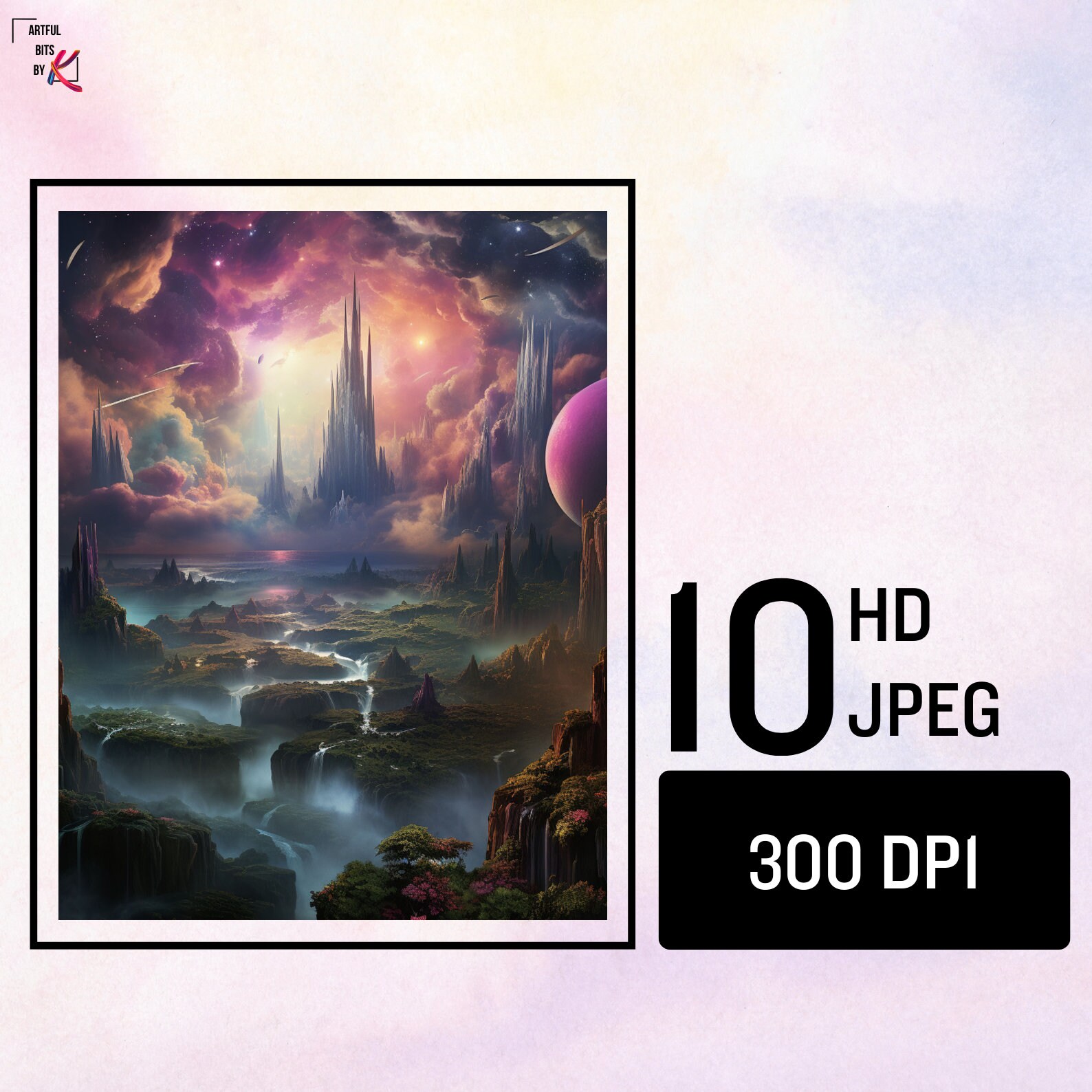 10 Printable Starry Cosmos Fantasy Digital Paper, Galaxy Digital Paper ...