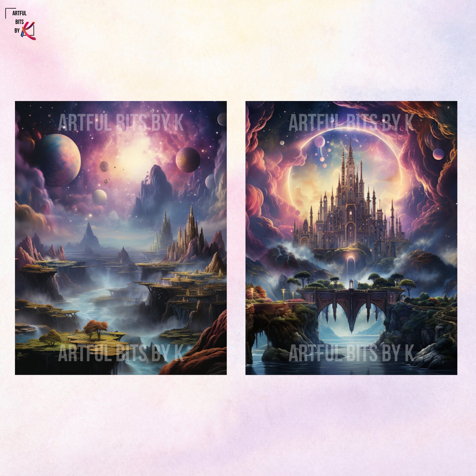 10 Printable Starry Cosmos Fantasy Digital Paper, Galaxy Digital Paper ...