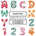 36 PNG Monster Alphabet Numbers Clipart, Monster PNG, Monster Letters ...