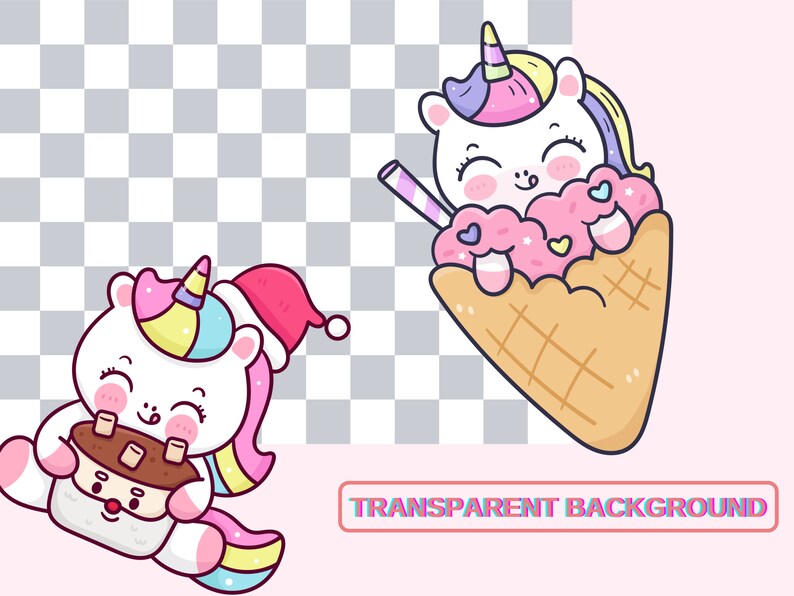 22 PNG Kawaii Unicorn Cute Clipart Kawaii Unicorn Clipart - Etsy