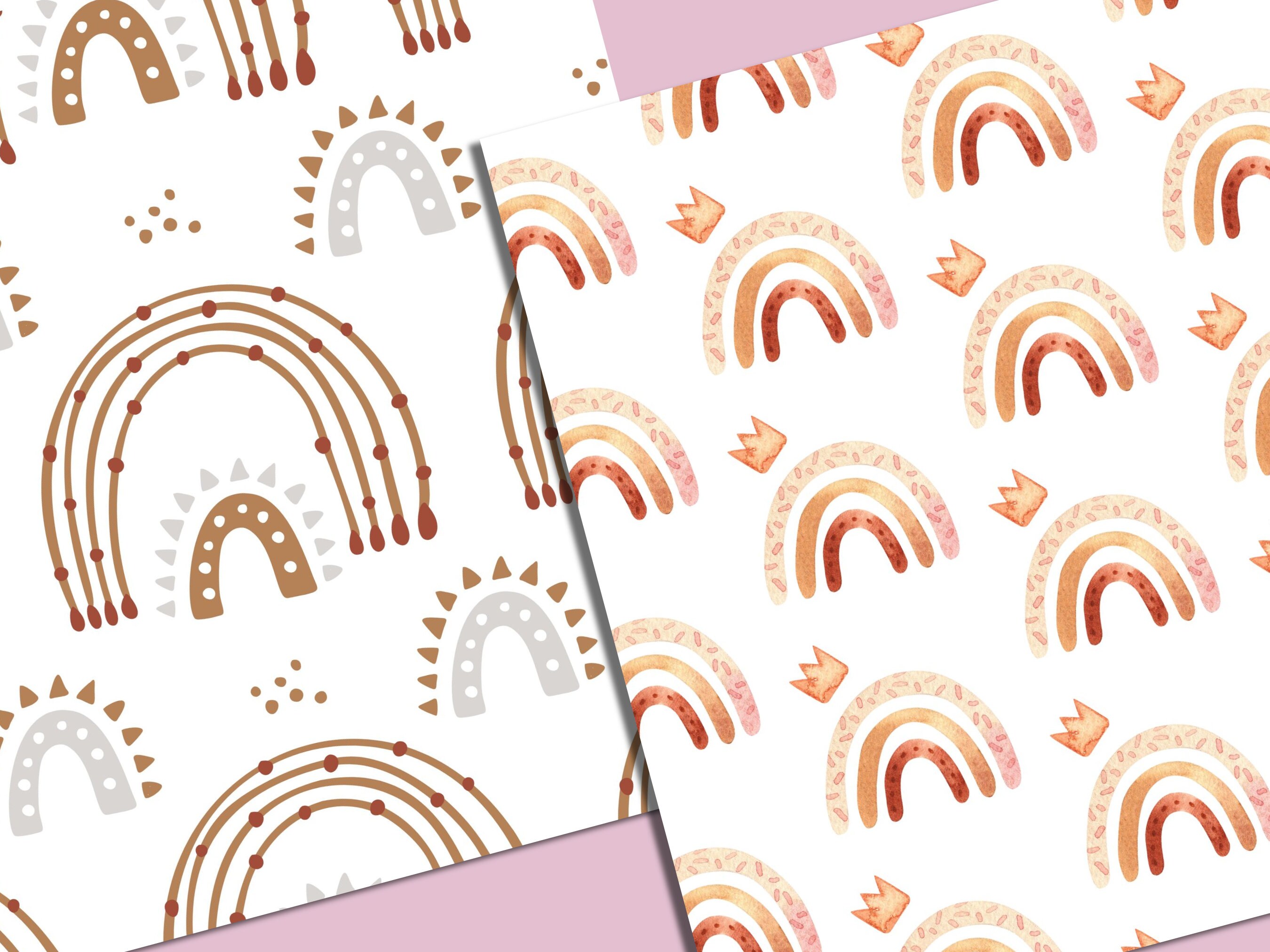 Boho Rainbow Digital Paper 10 Seamless Background BOHO - Etsy