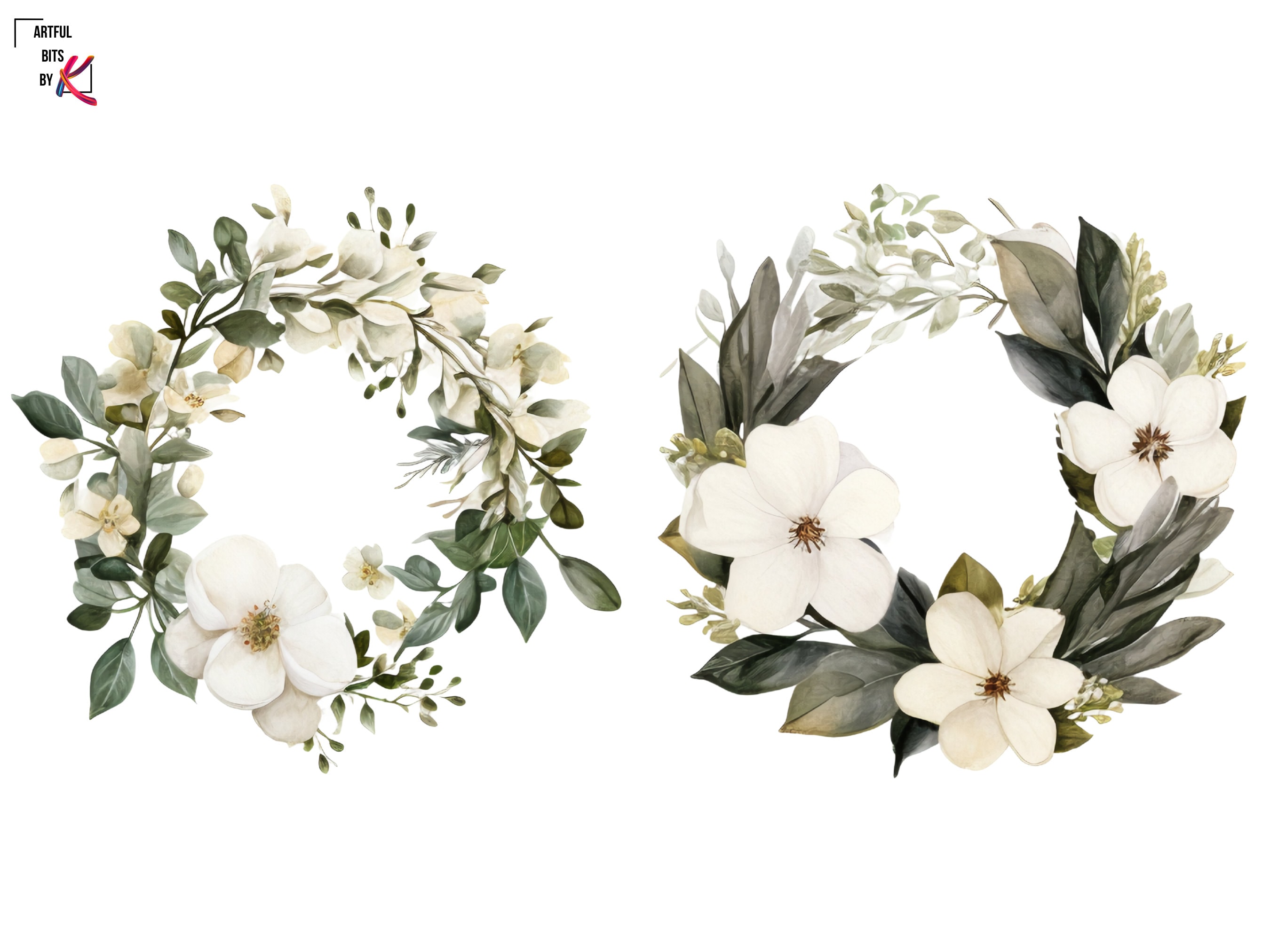 8 PNG White Floral Wreath Frame Clip Art Floral Frame Floral - Etsy