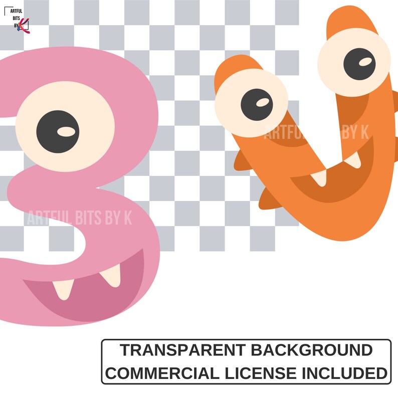 36 PNG Monster Alphabet Numbers Clipart, Monster PNG, Monster Letters ...