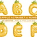 Pineapple Alphabets Clipart, Pineapple Alphabet, Succulent Font ...