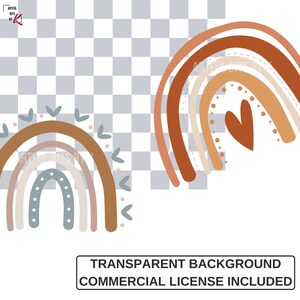 20 PNG Boho Rainbow Clipart Set Pastel PNG Digital Art Bohemian Rainbow ...
