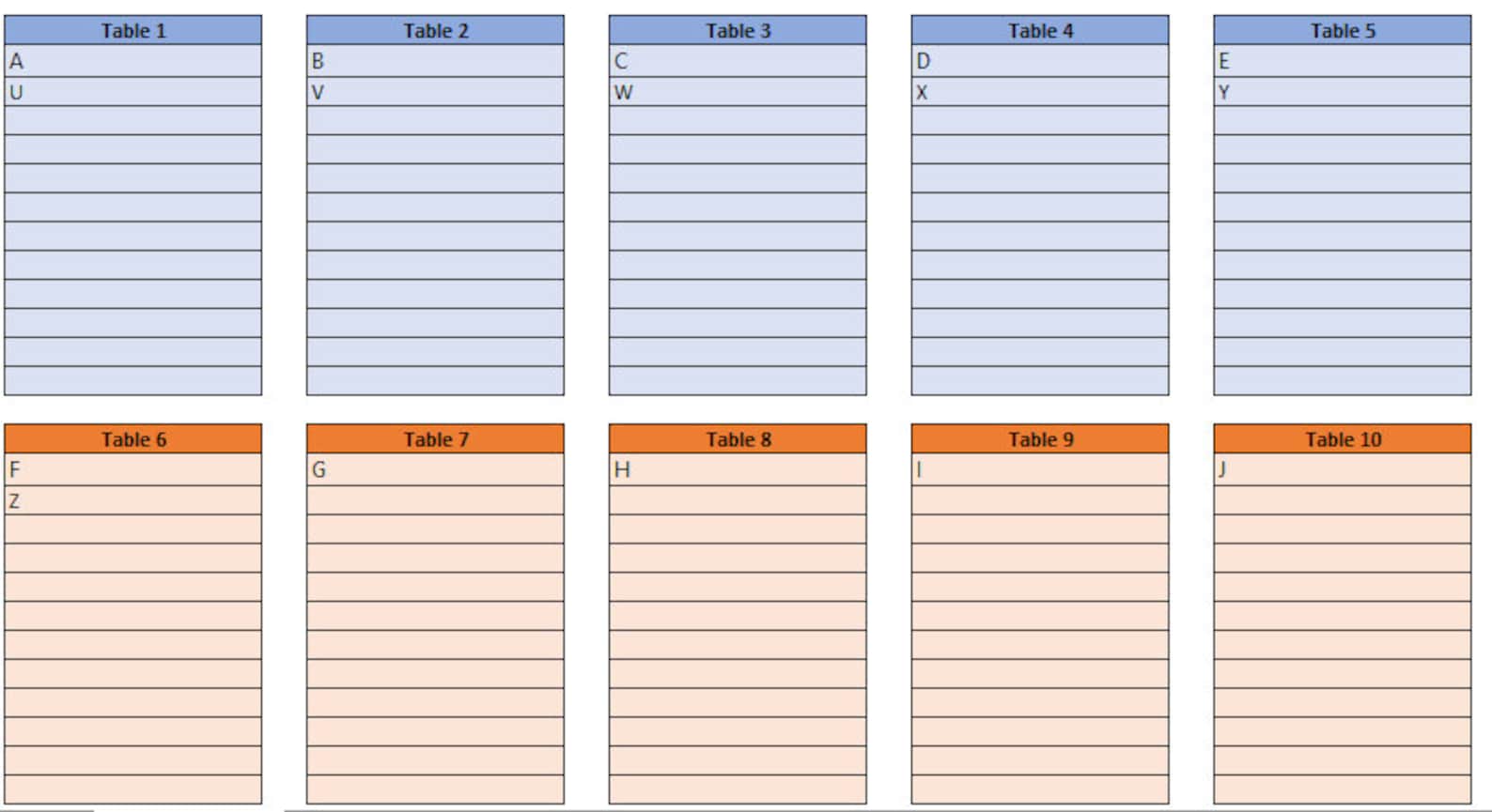 Editable Excel Seating Chart Instant Download - Etsy