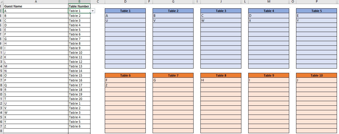 Event Guest List and Seating Chart Template - Etsy