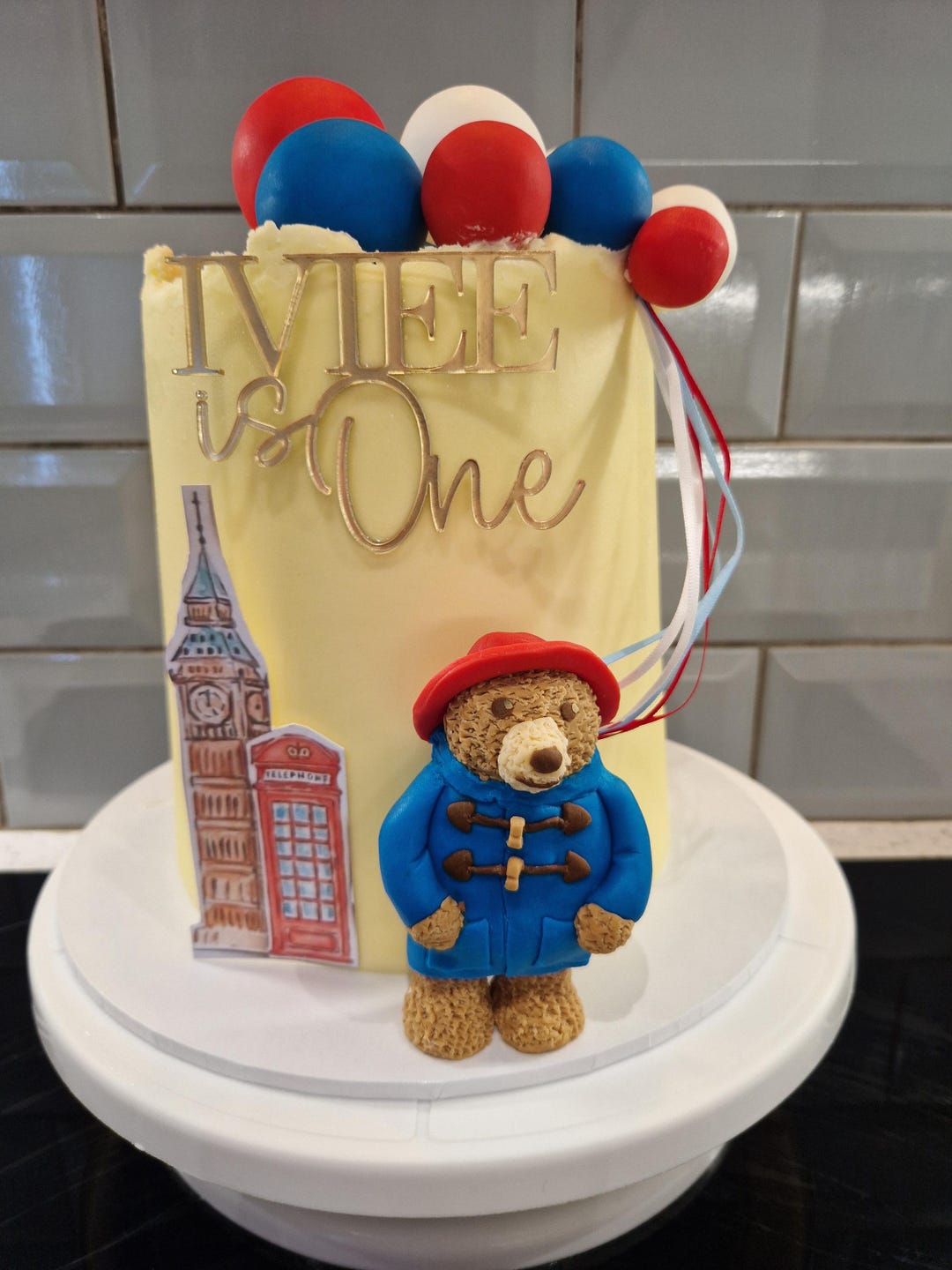 Fondant Paddington Bear Cake Decoration, Fluffy Teddy Bear Cake Topper ...