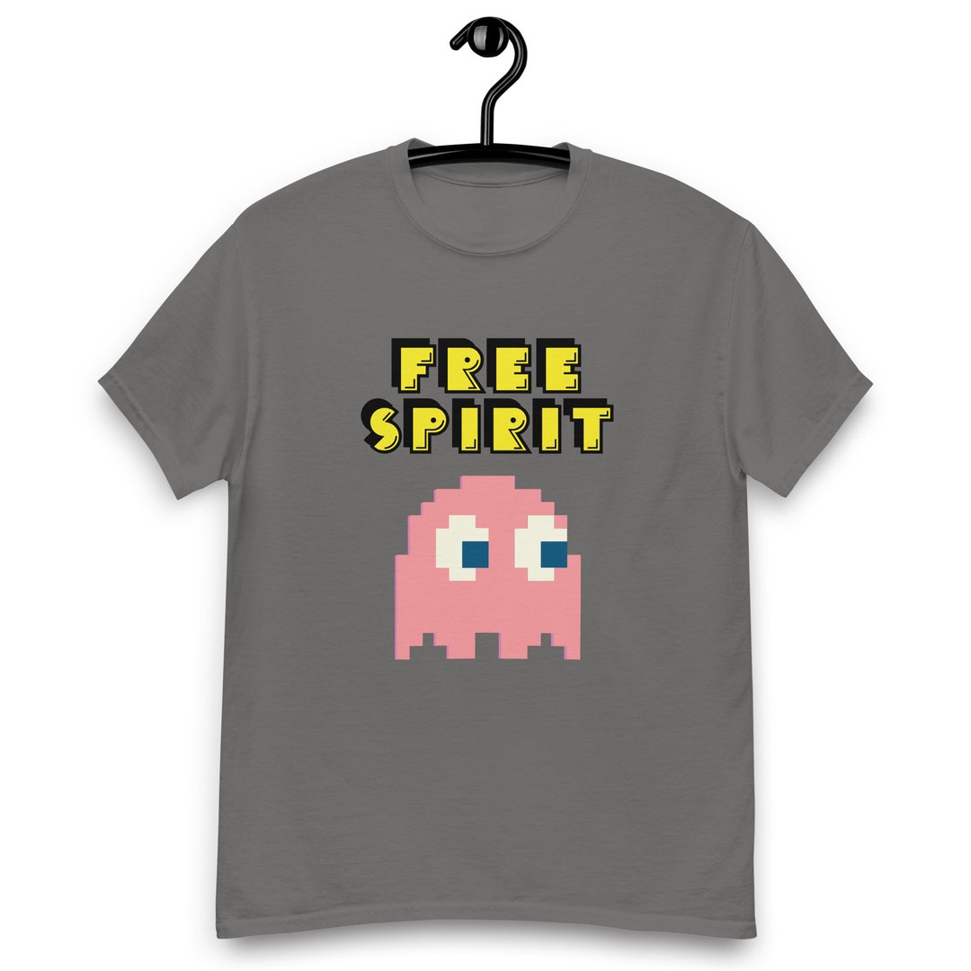 Pacman Retro Tshirt for Men Free Spirit Pink Ghost - Etsy