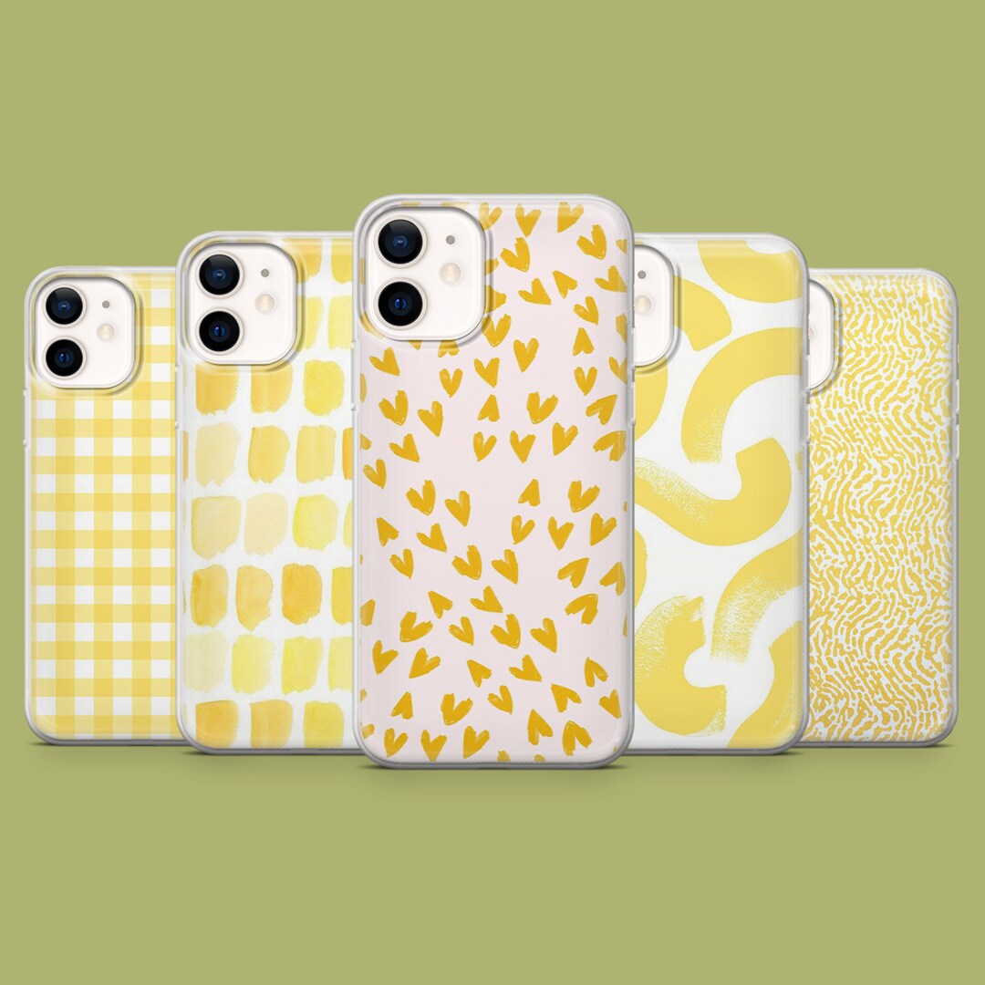 Yellow Aesthetic Phone Case Shapes Cover for iPhone 15, 14, 13, 12 ...