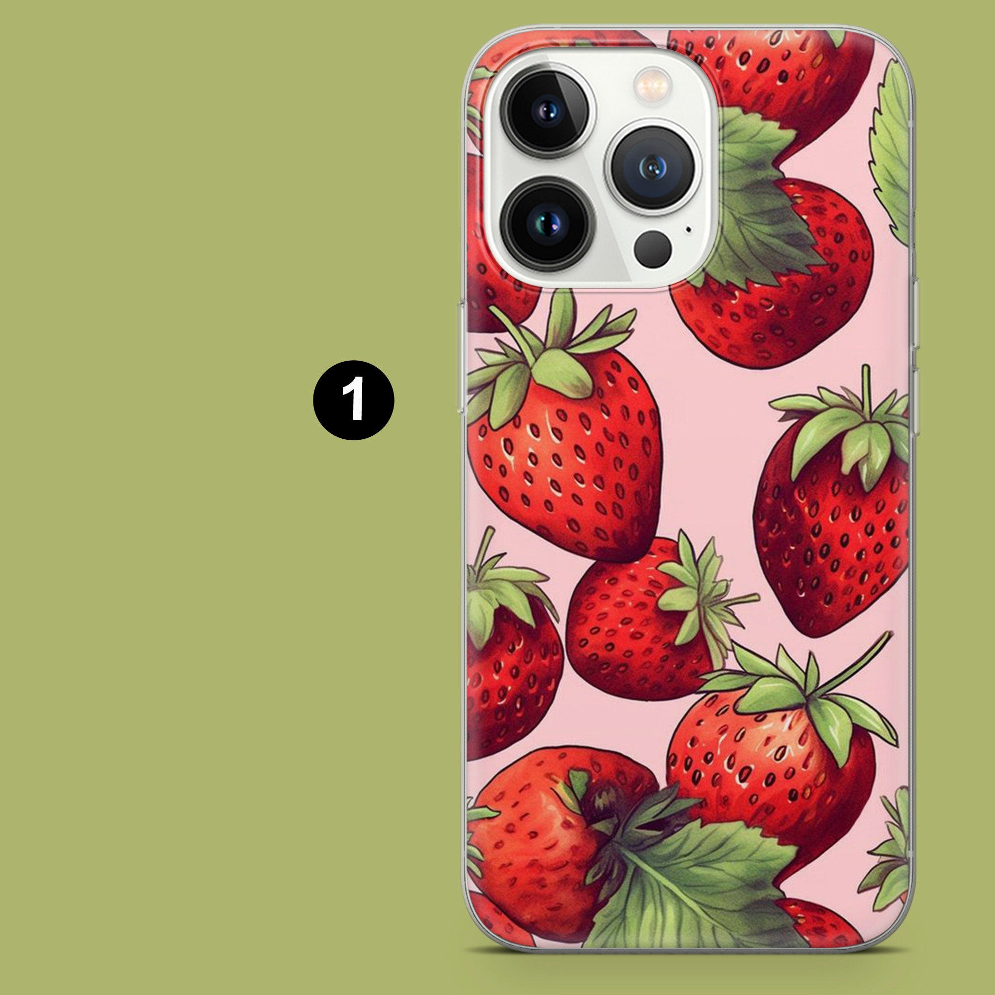 Strawberry Phone Case Fresh Cover for iPhone 15, 14, 13, 12 Samsung ...