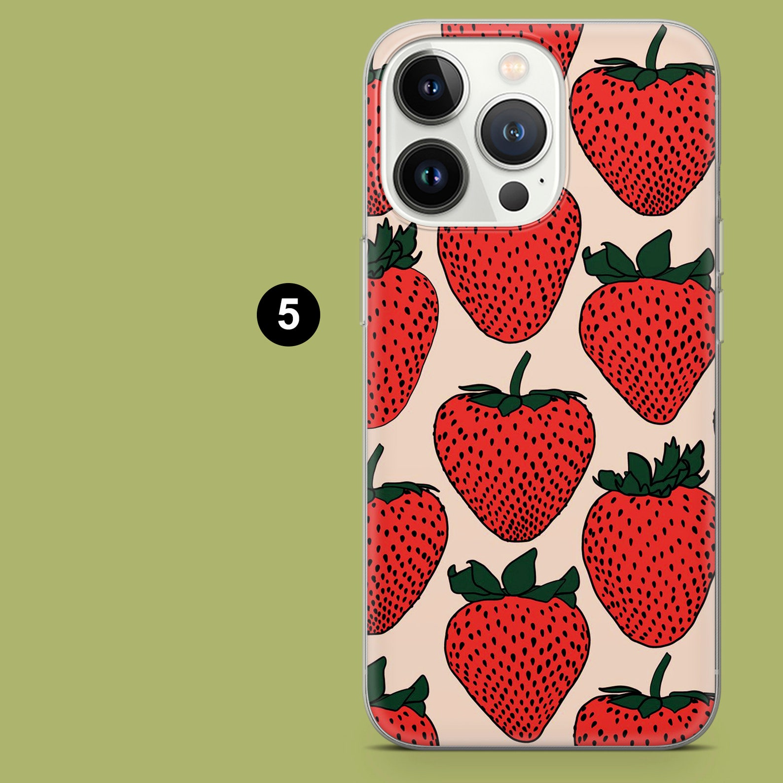 Strawberry Phone Case Fresh Cover for iPhone 15, 14, 13, 12 Samsung ...