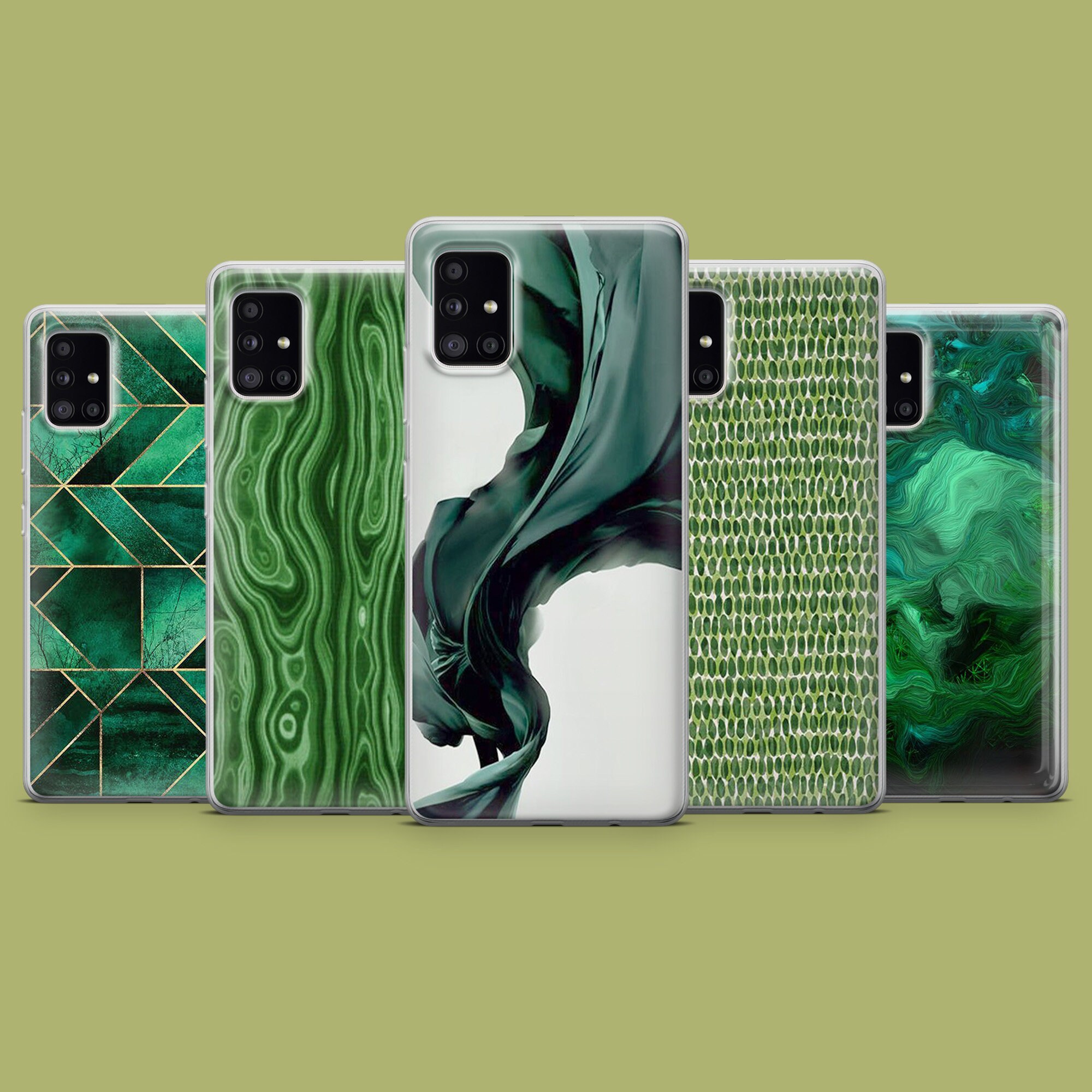Emerald Green Phone Case Textured Cover for iPhone 15, 14, 13, 12 ...
