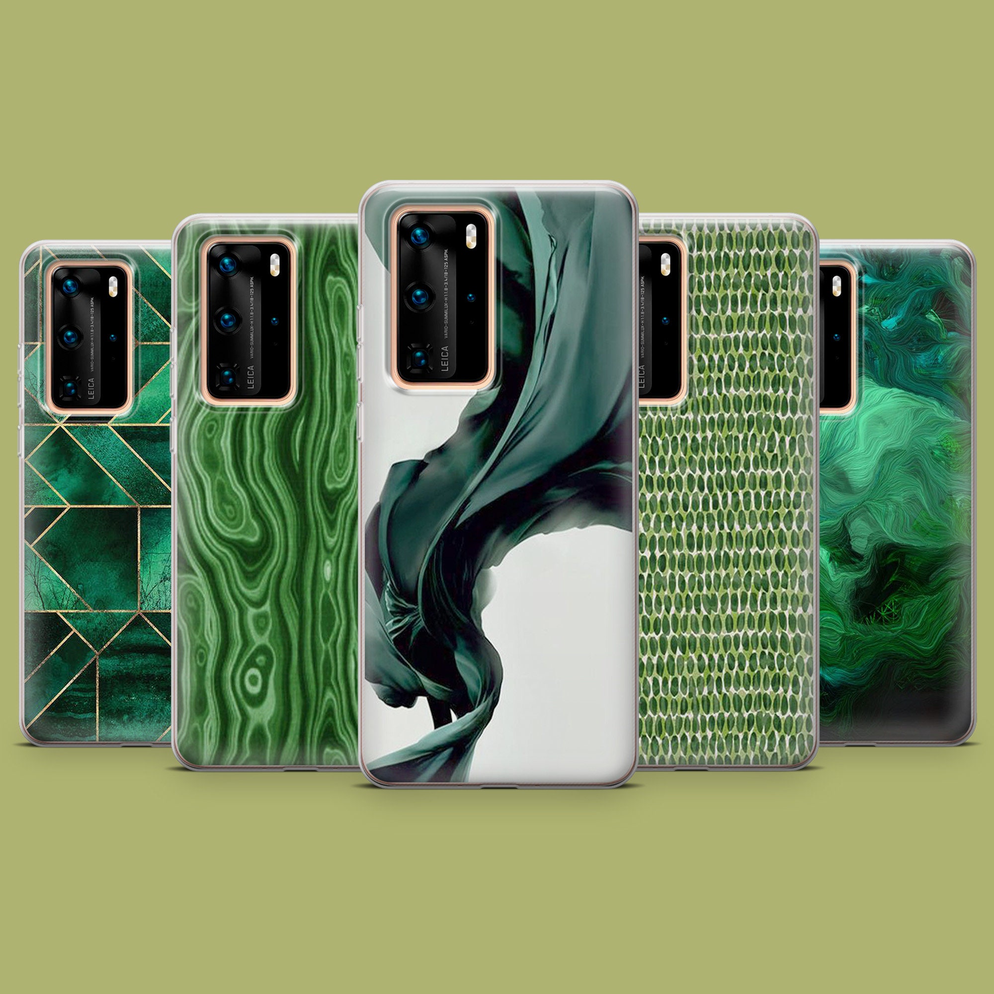 Emerald Green Phone Case Textured Cover for iPhone 15, 14, 13, 12 ...
