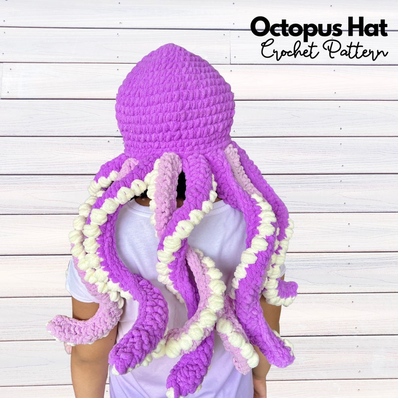 Crochet Octopus Hat Pattern, Kids Adults Halloween Costume (PDF Pattern ...