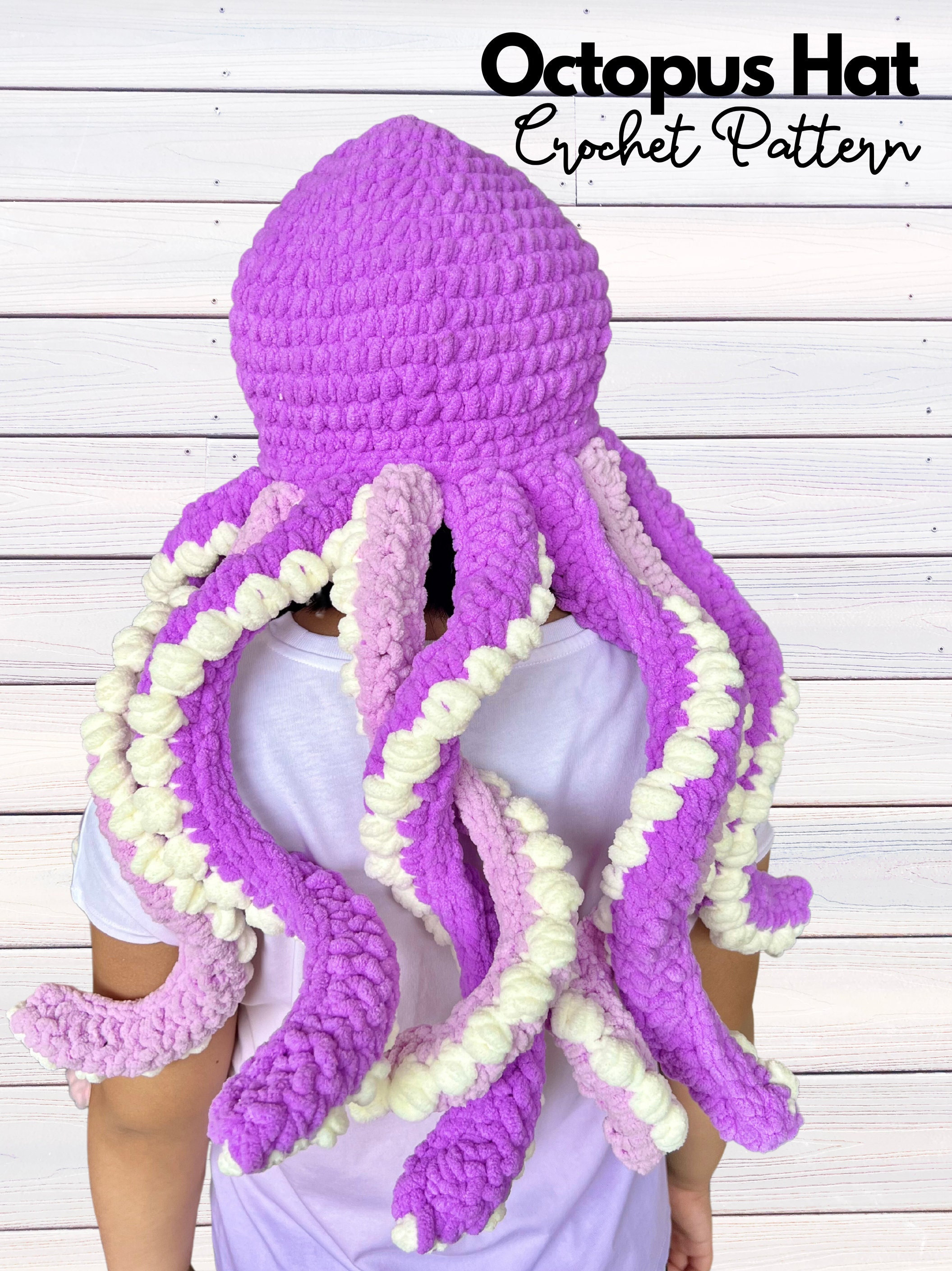 Crochet Pattern Octopus Hat Crochet Sea Animal Amigurumi Hat Headdress ...