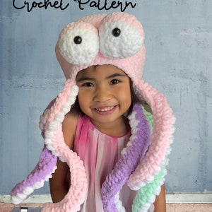 Octopus Hat Crochet Pattern Kids Adults Halloween Costume Crochet Sea ...