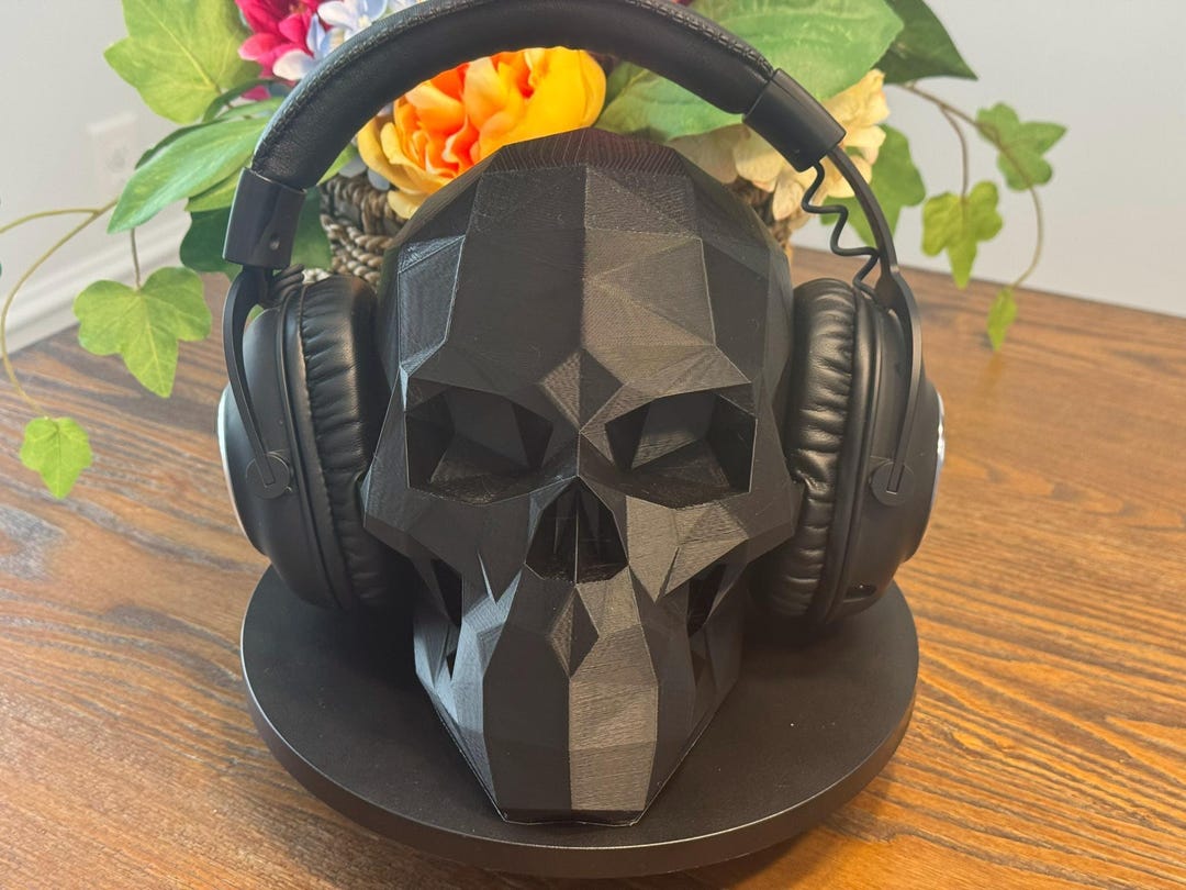 3D Printed Low Poly Skull Headset Stand: PLA Bioplastic - Etsy