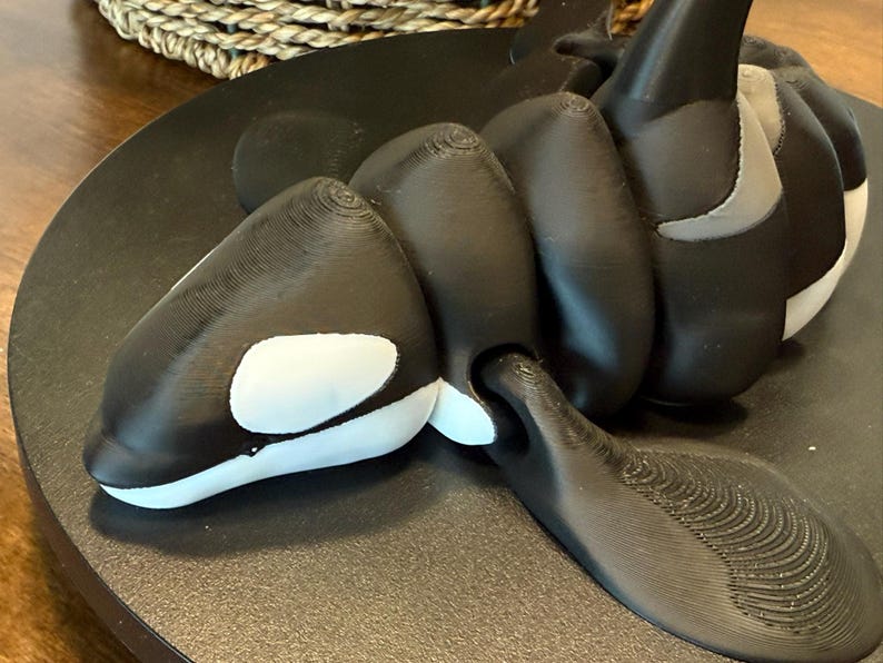 3D Printed Articulated Orca Whale Model – Realistic Poseable Ocean ...