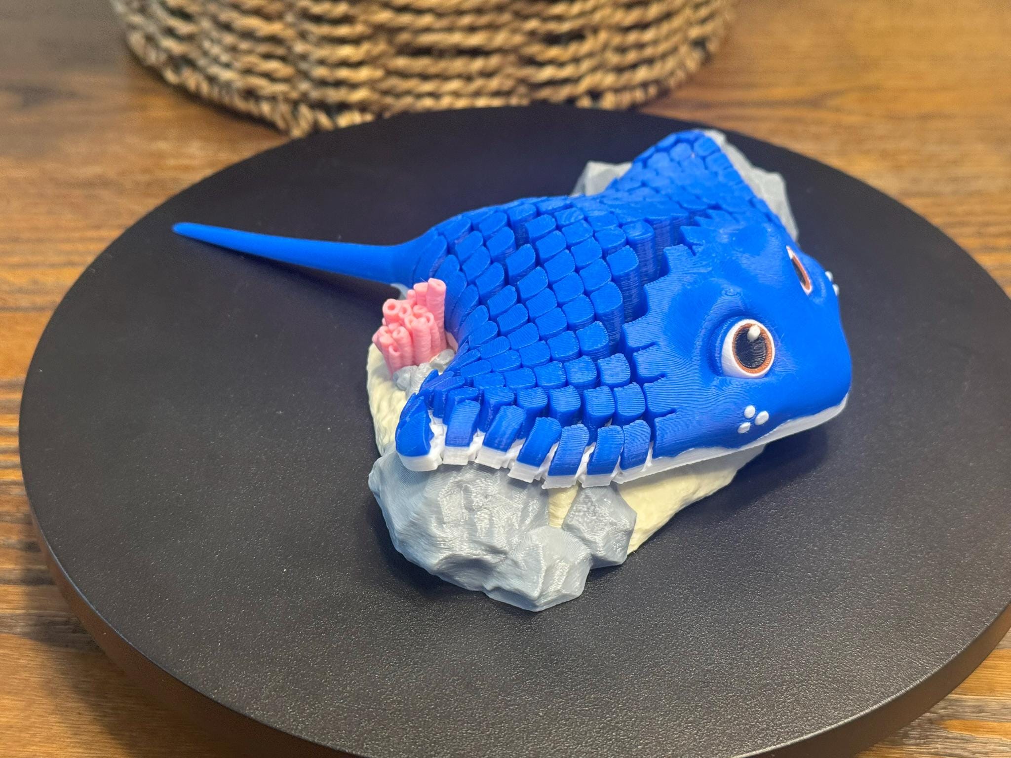 3D Printed Articulated Stingray Sculpture: Marine Life Decor - Etsy