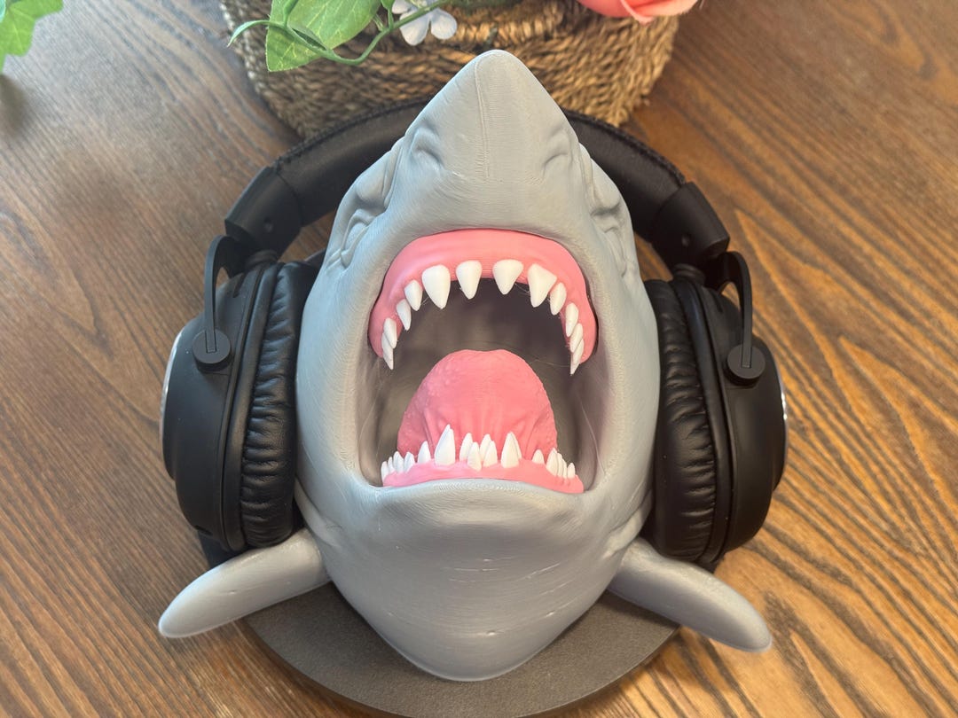 Shark Head Headset Holder / 3D Printed Shark Headphone Holder / Great ...