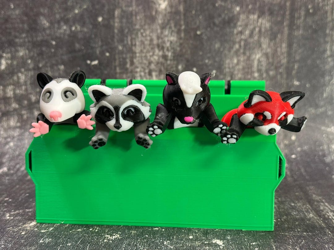 3D Printed Articulated Dumpster Animals: Raccoon, Opossum, Skunk - Etsy