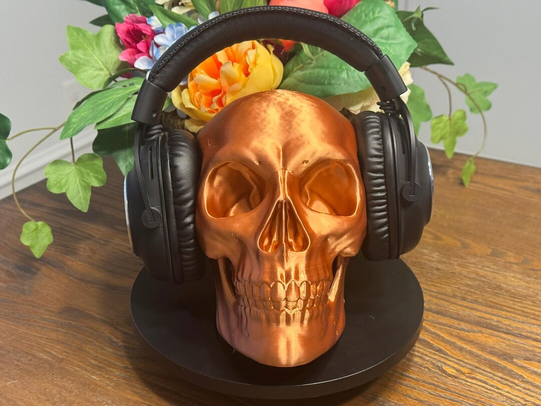 3D Printed Human Skull / Human Skull Headset Headphone Stand - Etsy