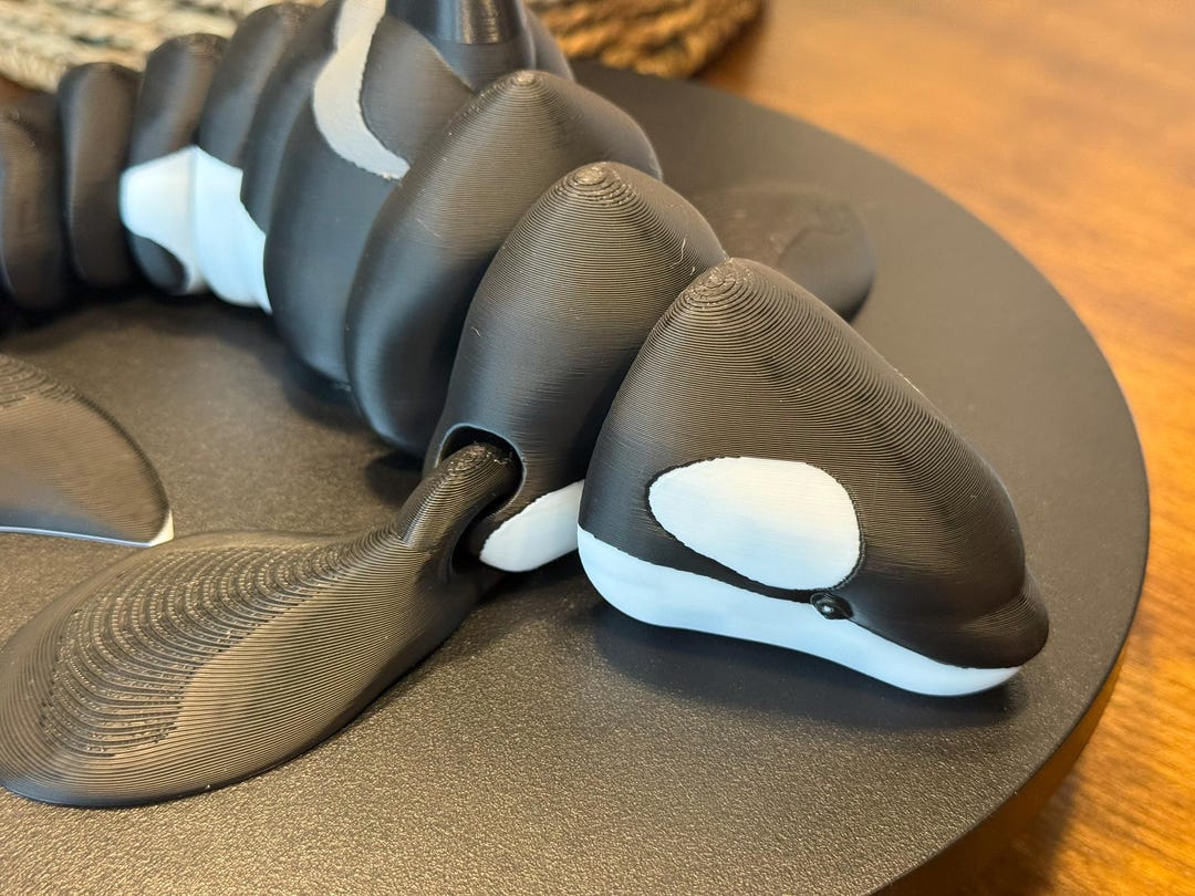 3D Printed Articulated Orca Whale Model – Realistic Poseable Ocean ...