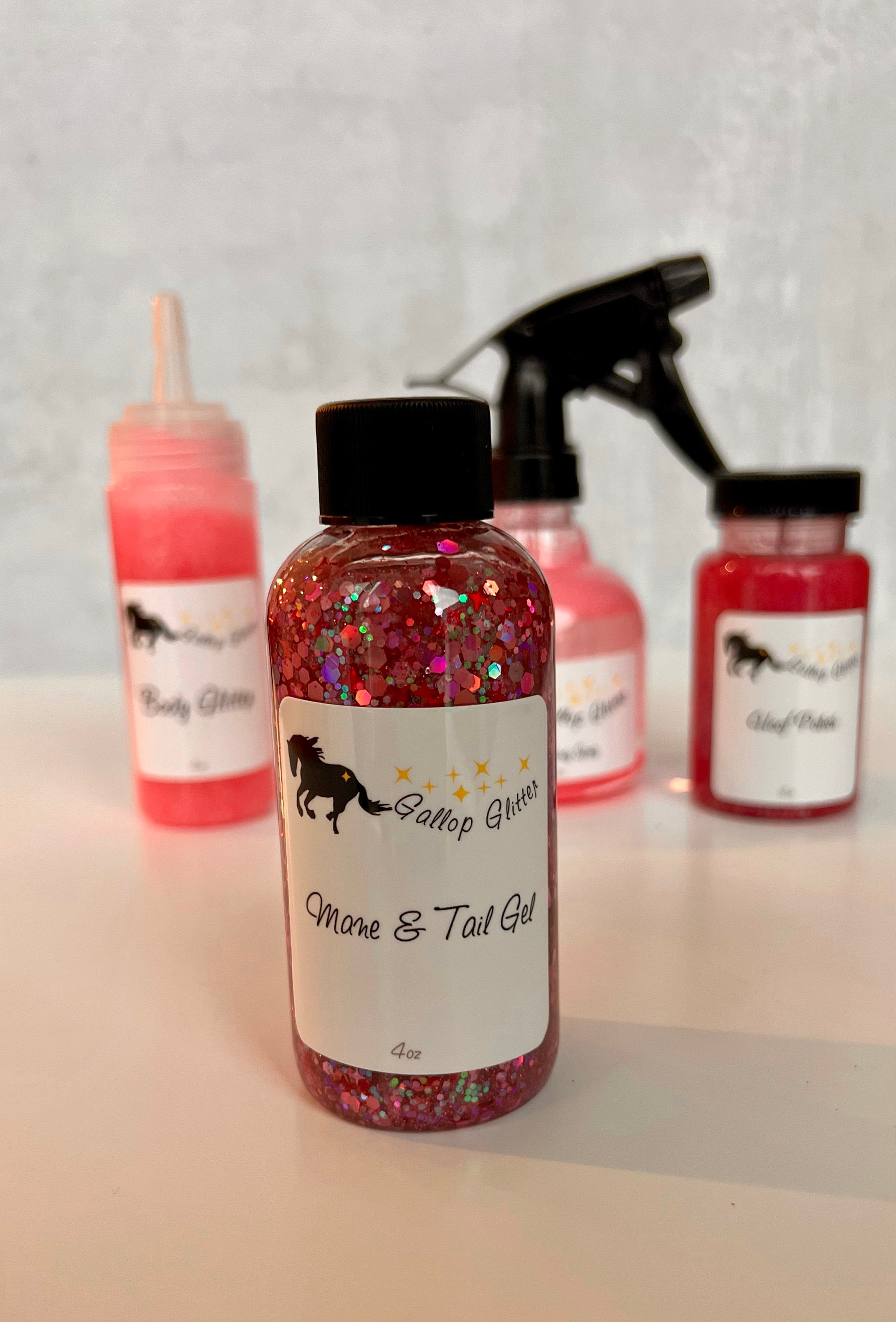 Gallop Glitter Pink Glitter Set of 4 Hoof Polish Body - Etsy