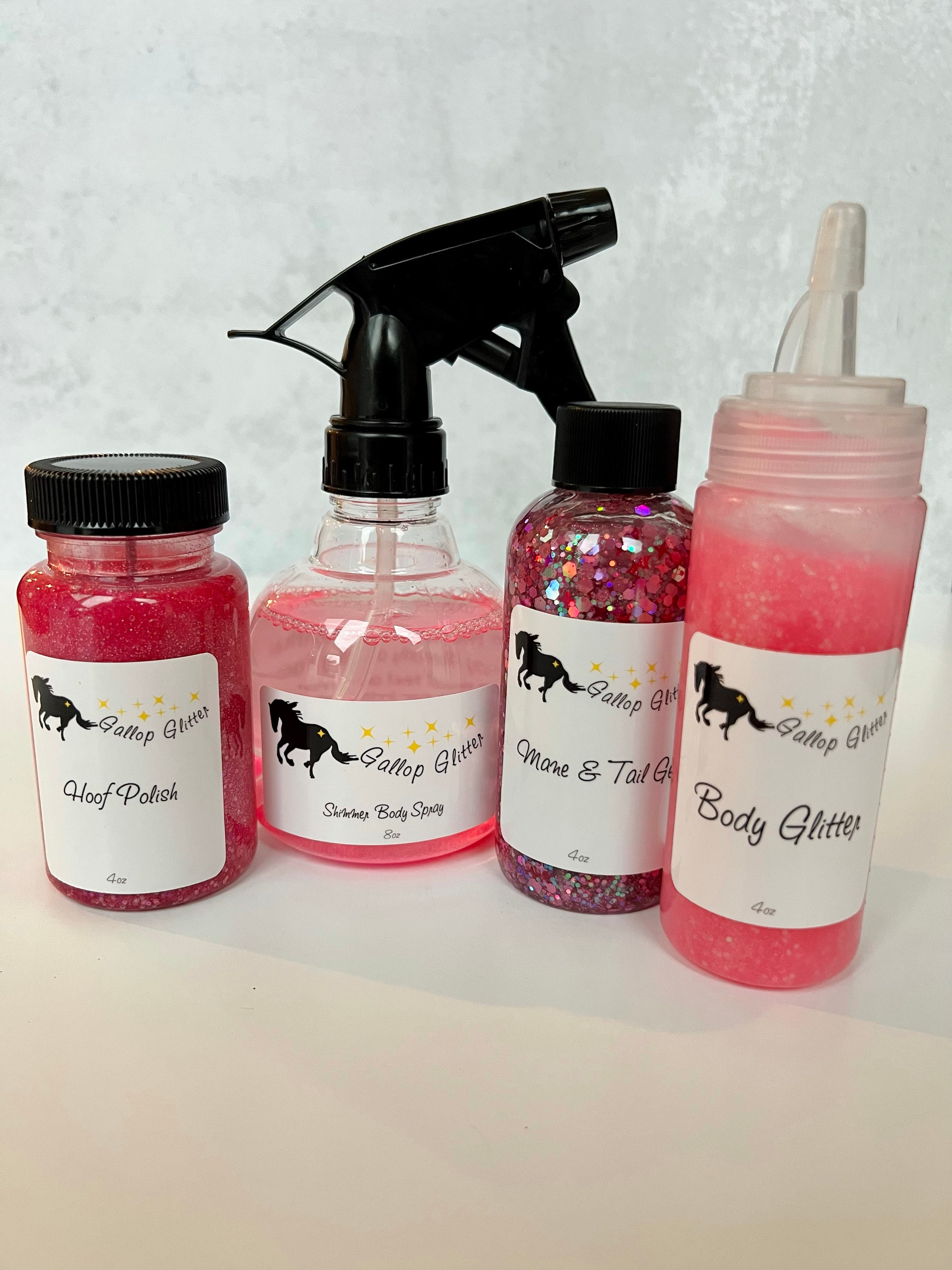 Gallop Glitter Pink Glitter Set of 4 Hoof Polish Body - Etsy