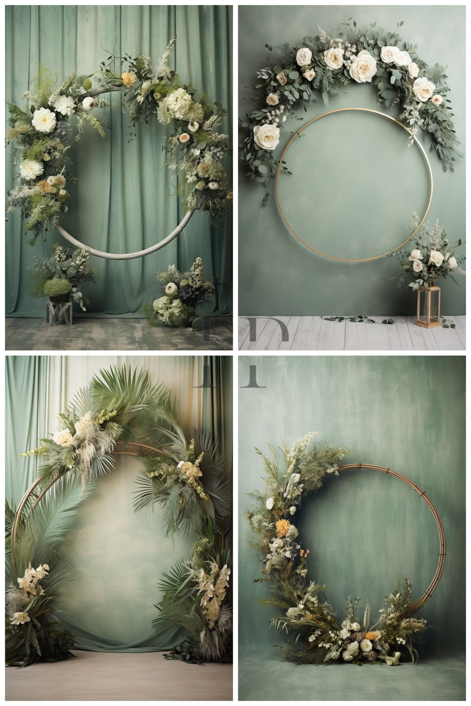 Sage Green Boho Digital Backdrops - Maternity Photo Overlays ...
