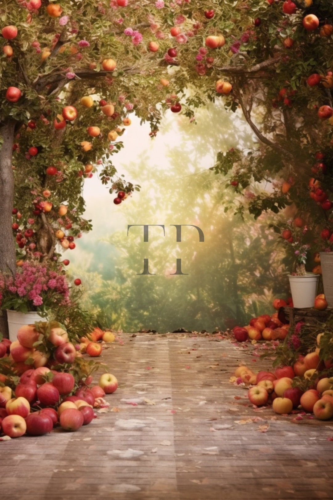 Fall Apple Photo Backdrop Autumn, Digital Background, Apple Photography ...