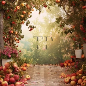 Fall Apple Photo Backdrop Autumn, Digital Background, Apple Photography ...