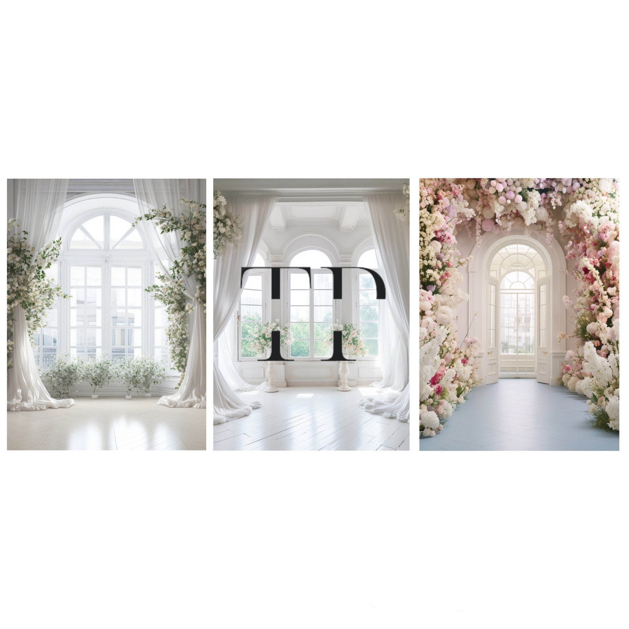 Maternity Digital Backdrops - Floral Studio Backdrop Overlays, Elegant ...