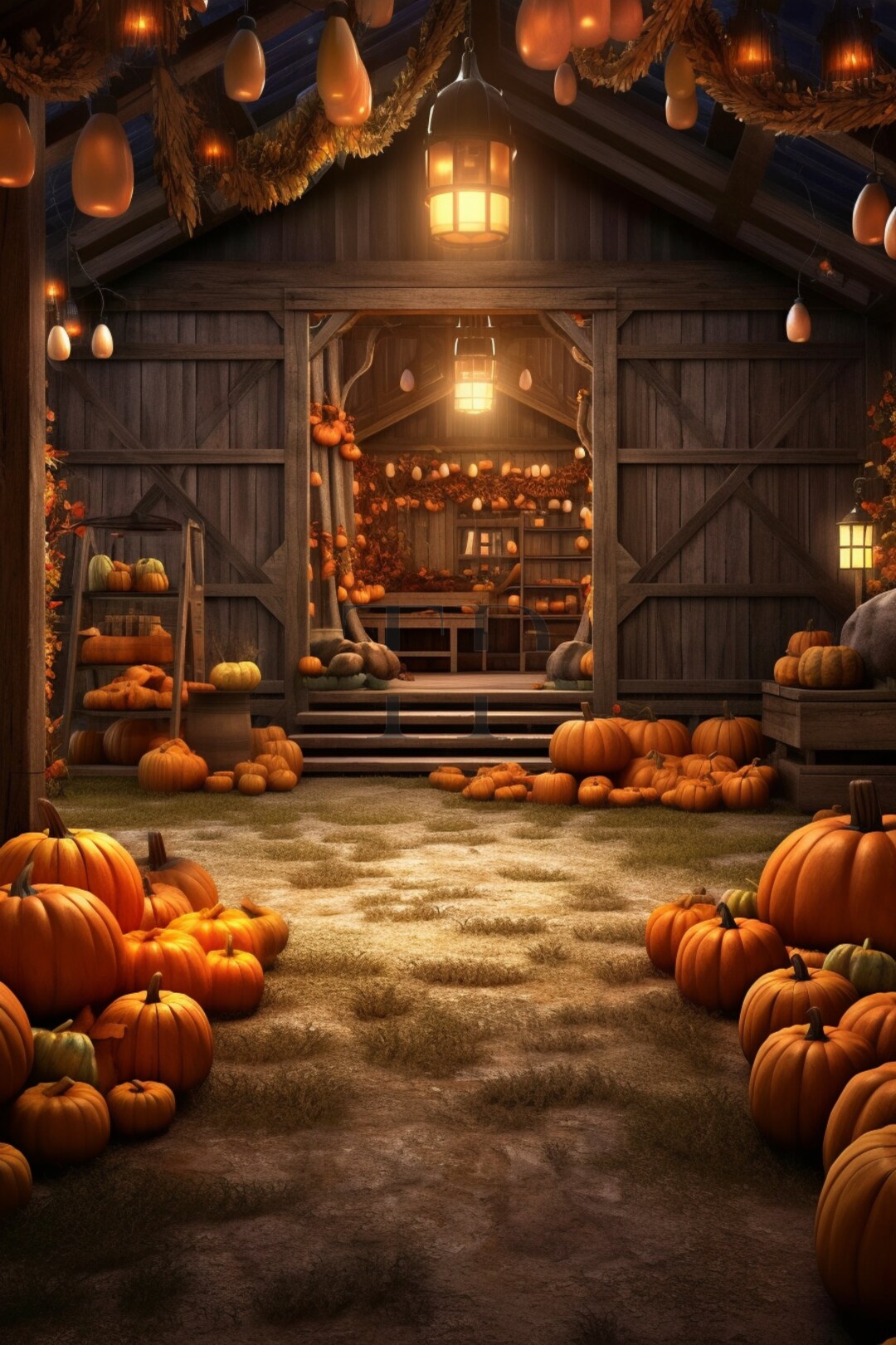 Fall Pumpkin Digital Backdrop, Digital Background, Pumpkin Photography ...