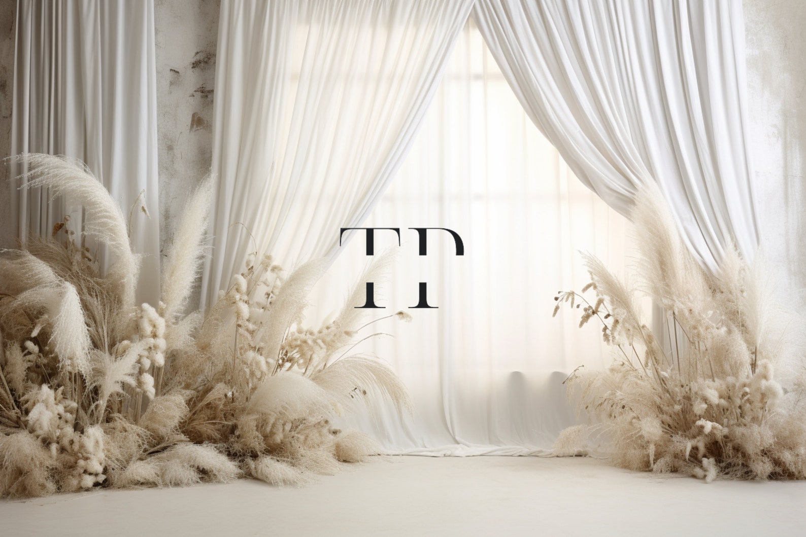 Boho White Floral Digital Backdrops Ideal for Maternity and Portrait ...