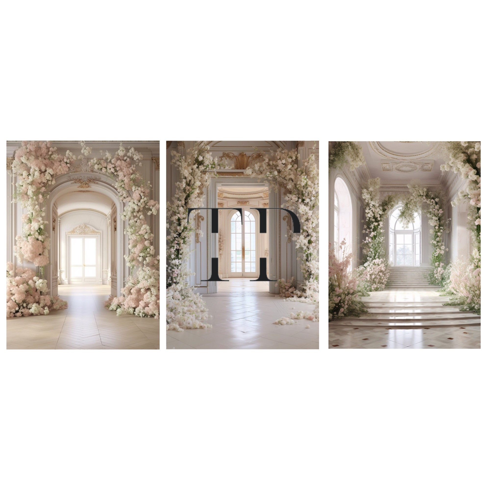 Maternity Digital Backdrops - Floral Studio Backdrop Overlays, Elegant ...