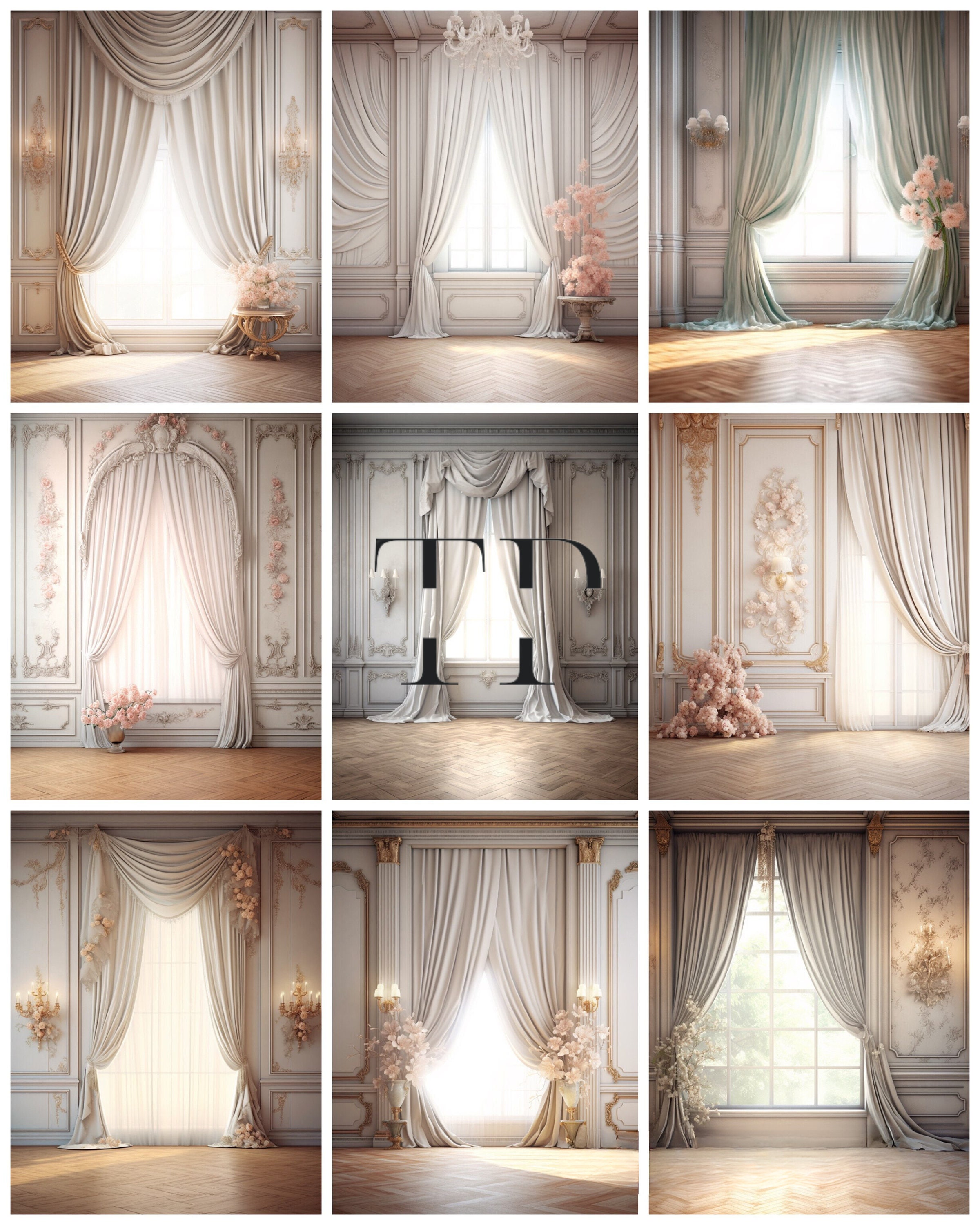 10x Maternity Digital Backdrops Floral Studio Backdrop Overlays ...