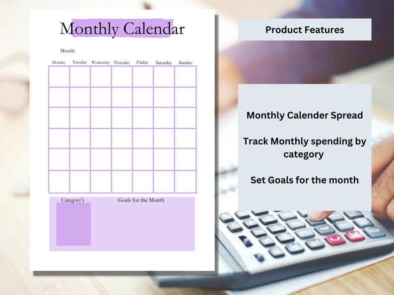 Printable Monthly Budgeting Template Pack Purple Instant - Etsy