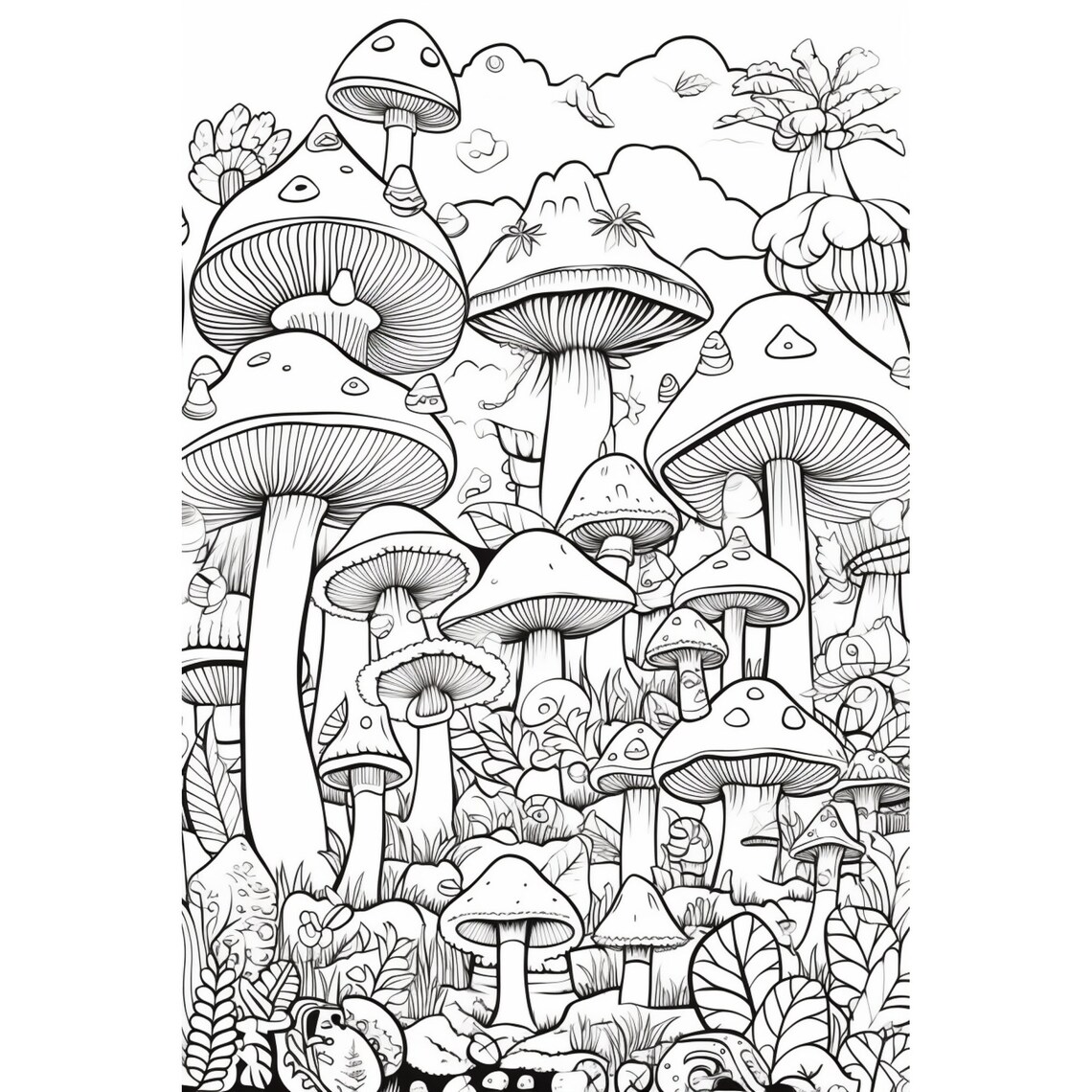 Magical Mushrooms Coloring Book - Etsy